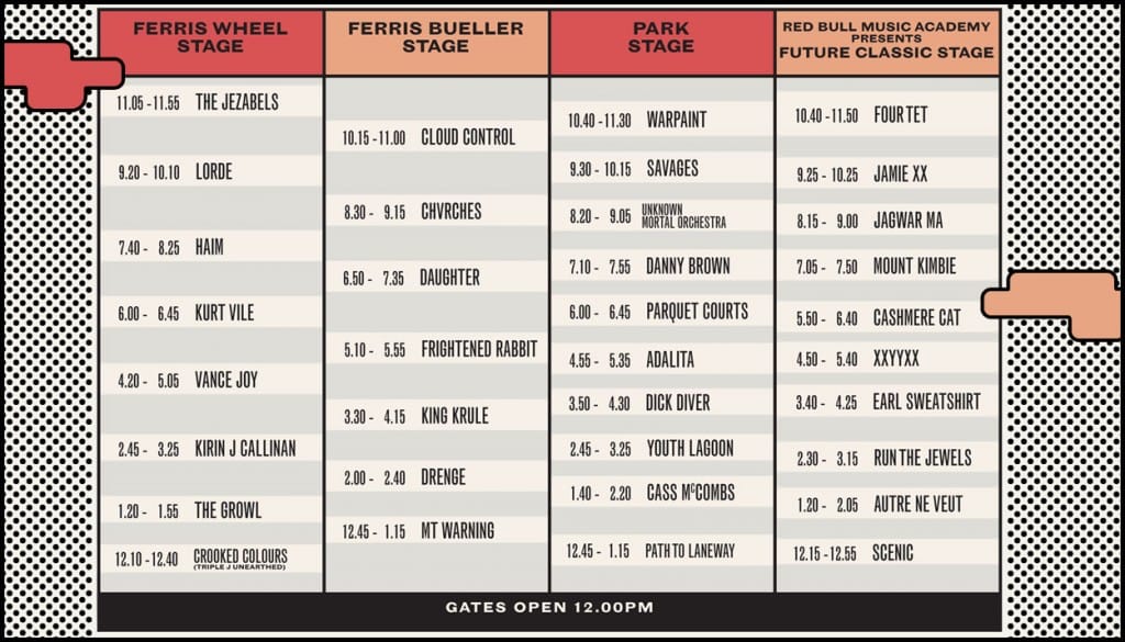 St Jeromes’s Laneway Festival Timetables Are Here! – X-Press Magazine ...