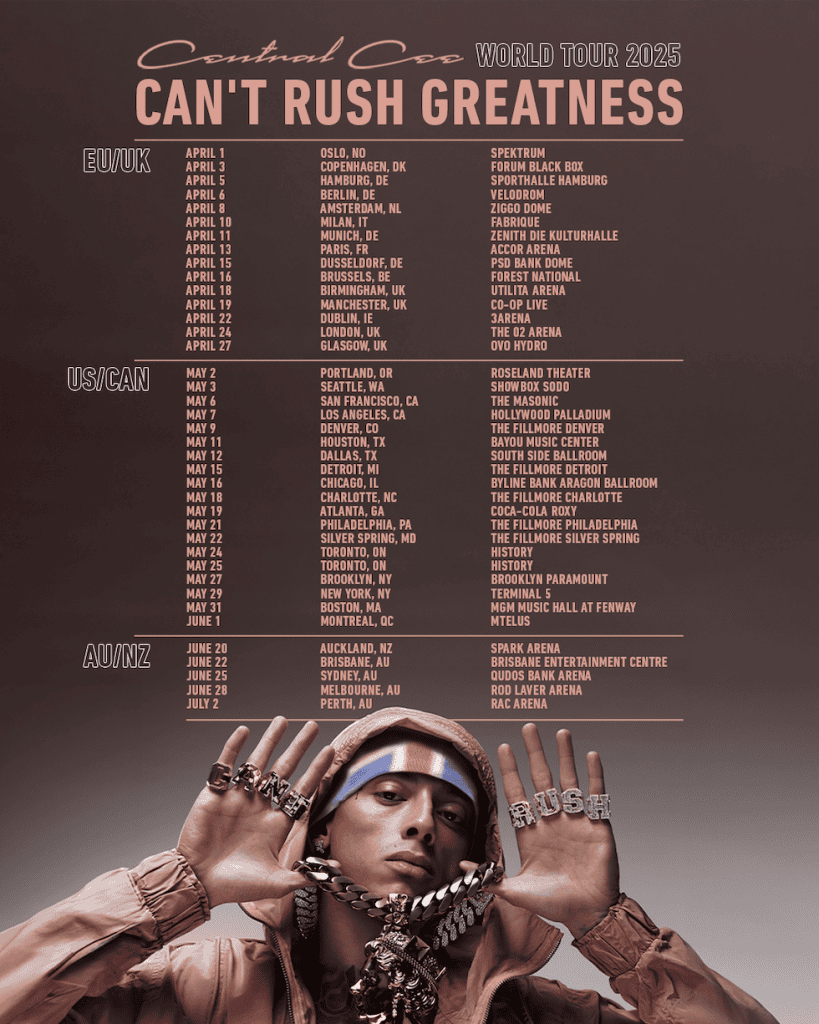 UK rapper Central Cee brings Can’t Rush Greatness World Tour to ...